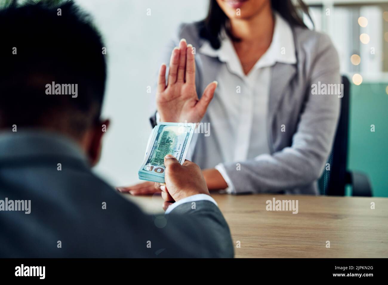 Refusing illegal bribe, corruption and dirty money to avoid unethical ...