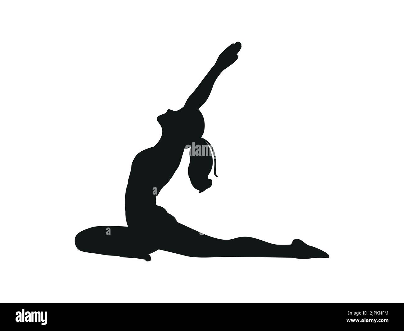 Yoga poses. Woman doing the stretching exercises at home. Meditates ...