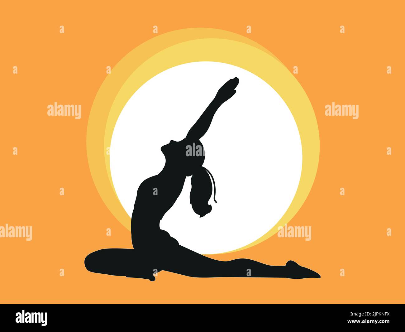 Yoga poses. Woman doing the stretching exercises at home. Meditates ...
