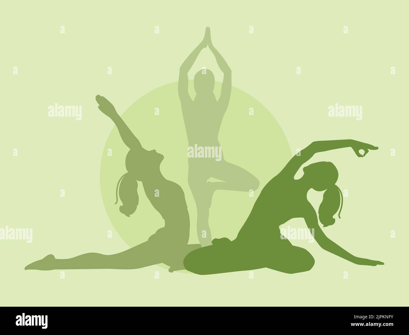 Yoga poses. Woman doing the stretching exercises at home. Meditates ...