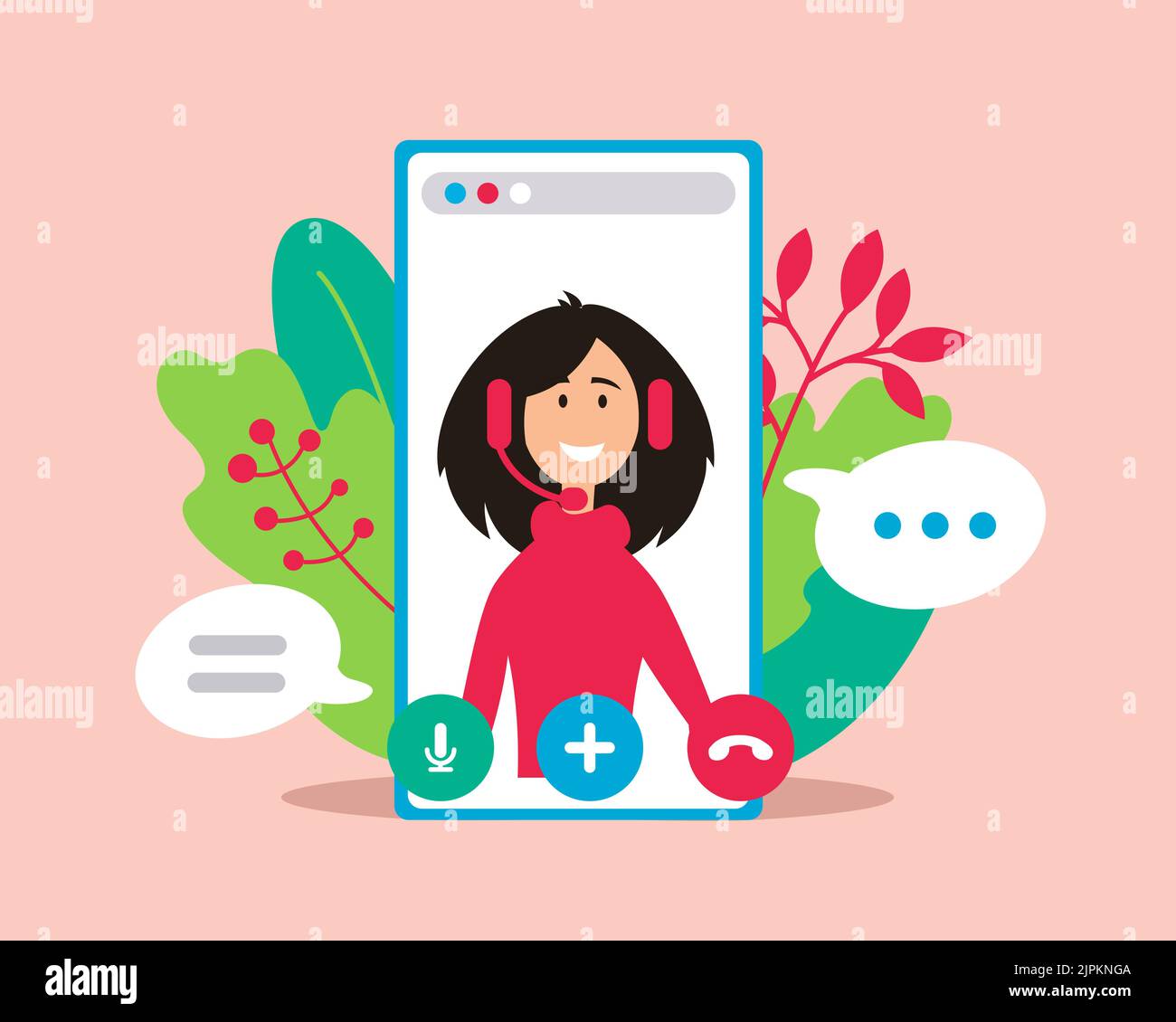 Video call conference, working from home, social distancing, business ...