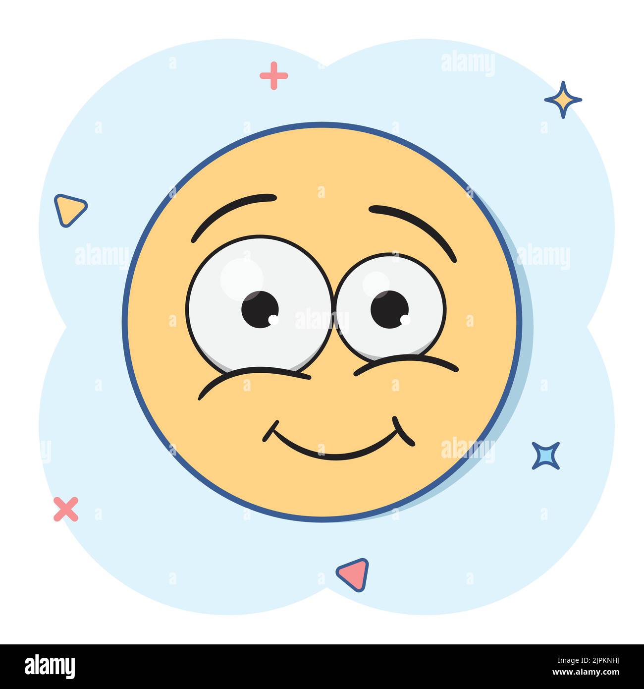 Vector cartoon smile with tongue icon in comic style. Smile face sign ...