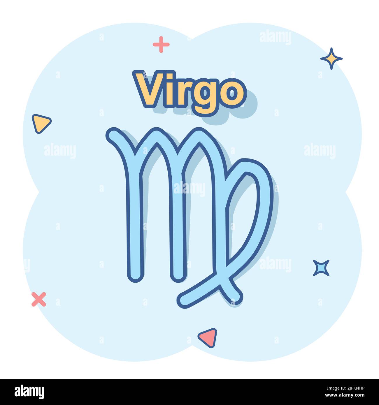 Vector cartoon virgo zodiac icon in comic style. Astrology sign ...