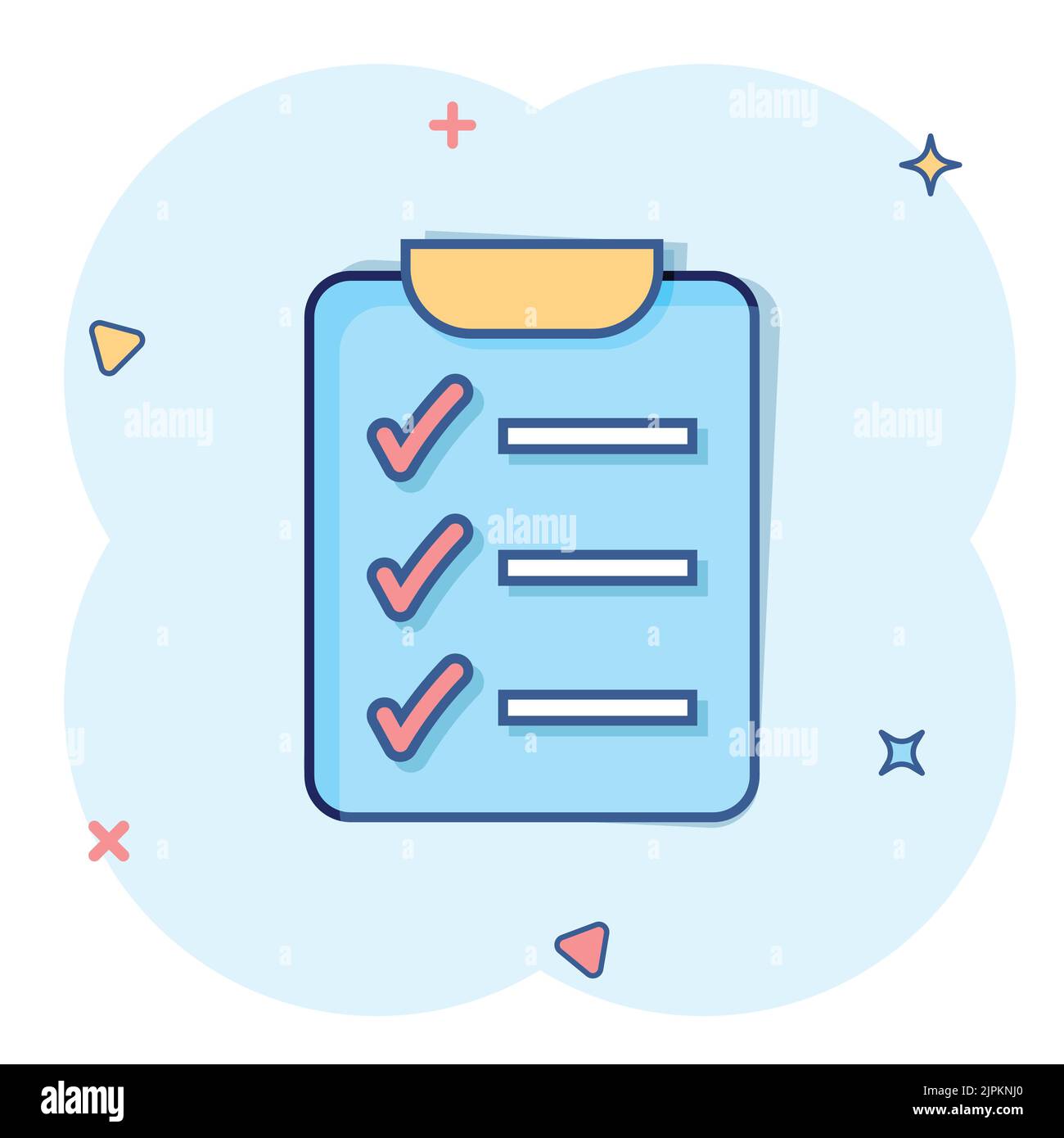 Vector cartoon to do list icon in comic style. Checklist, task list ...