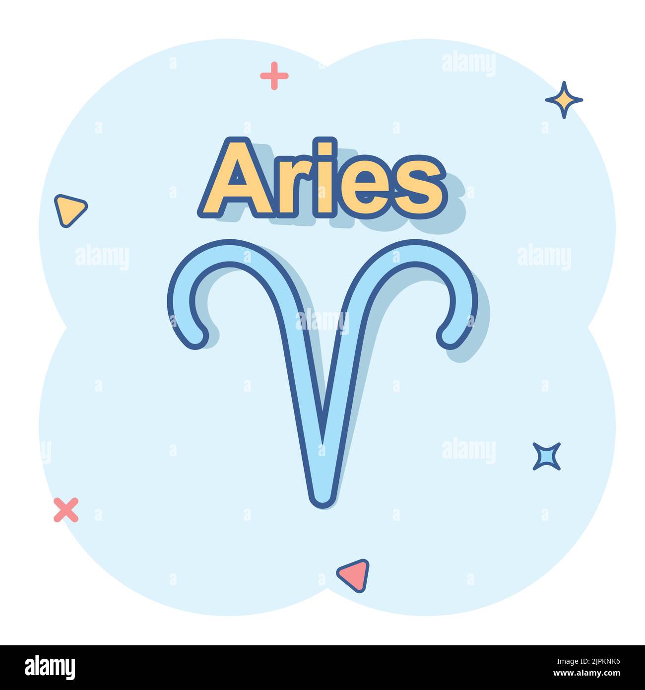 Vector cartoon aries zodiac icon in comic style. Astrology sign ...