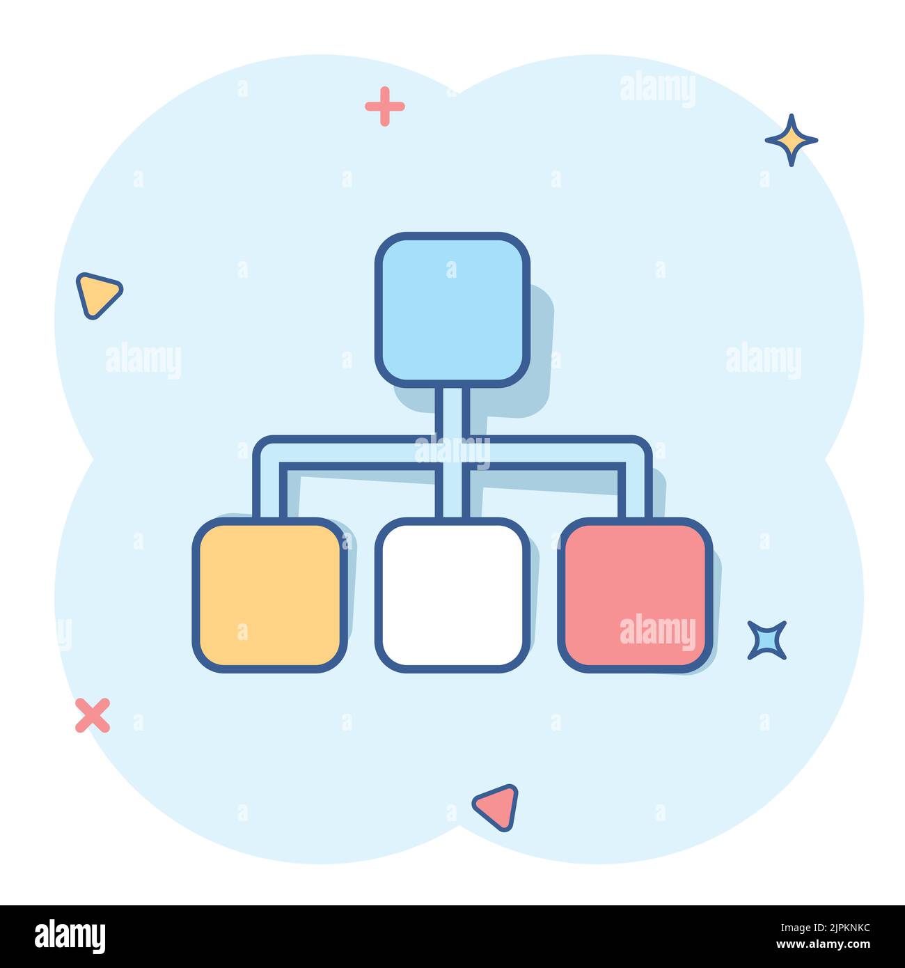Vector cartoon structure diagram icon in comic style. Chart ...