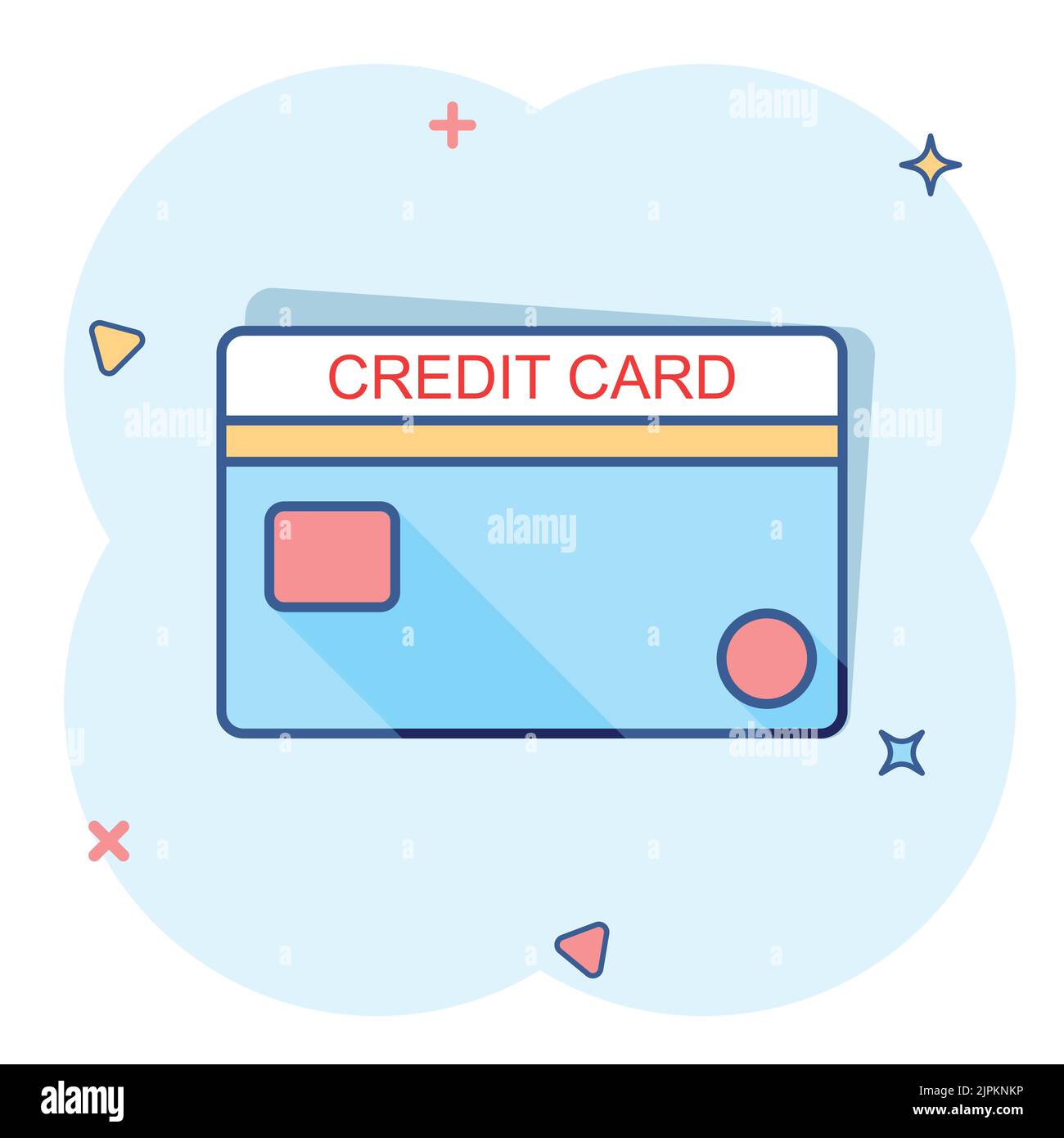 Credit card icon in comic style. Money payment cartoon vector ...