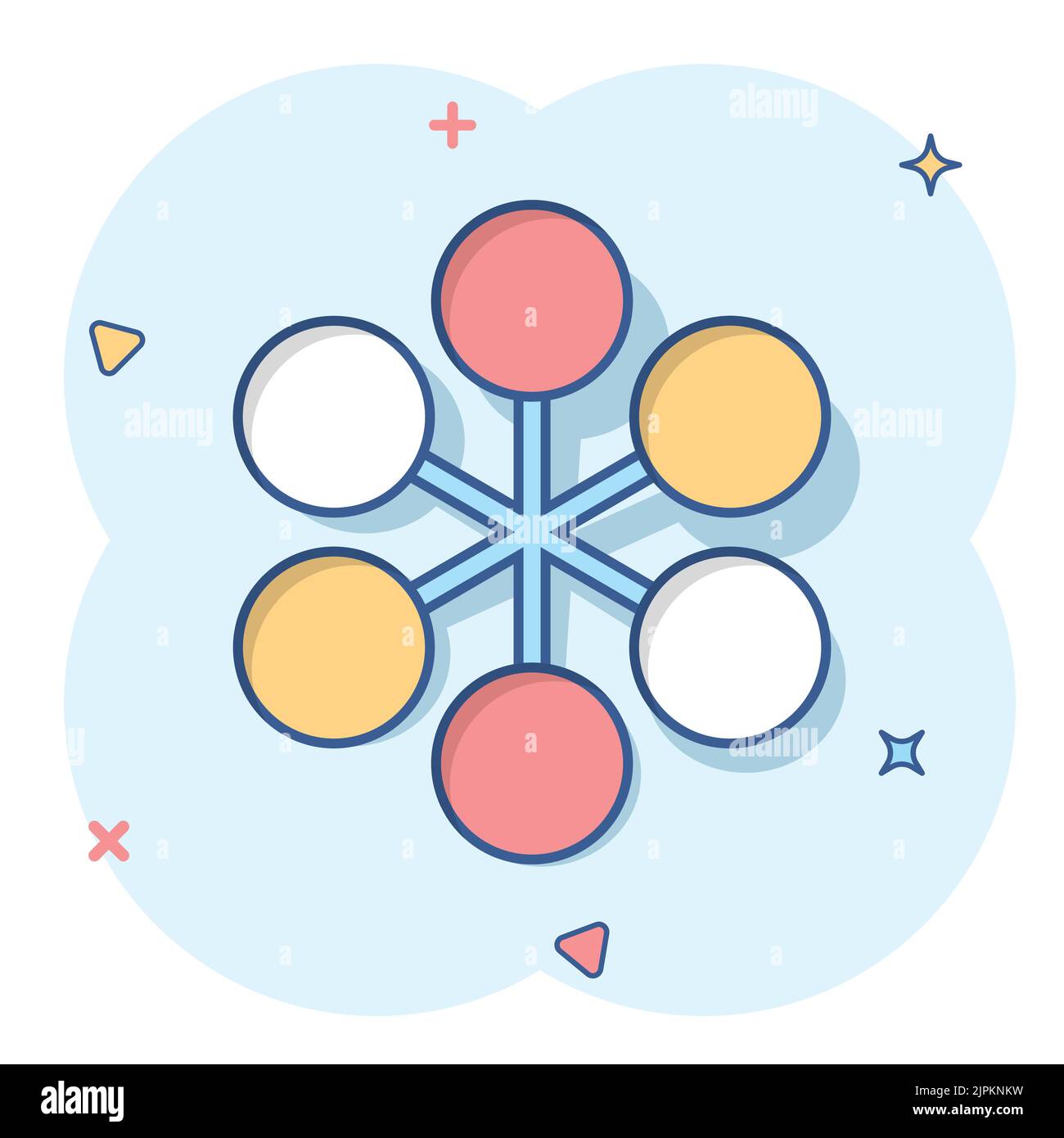 Vector cartoon structure diagram icon in comic style. Chart ...