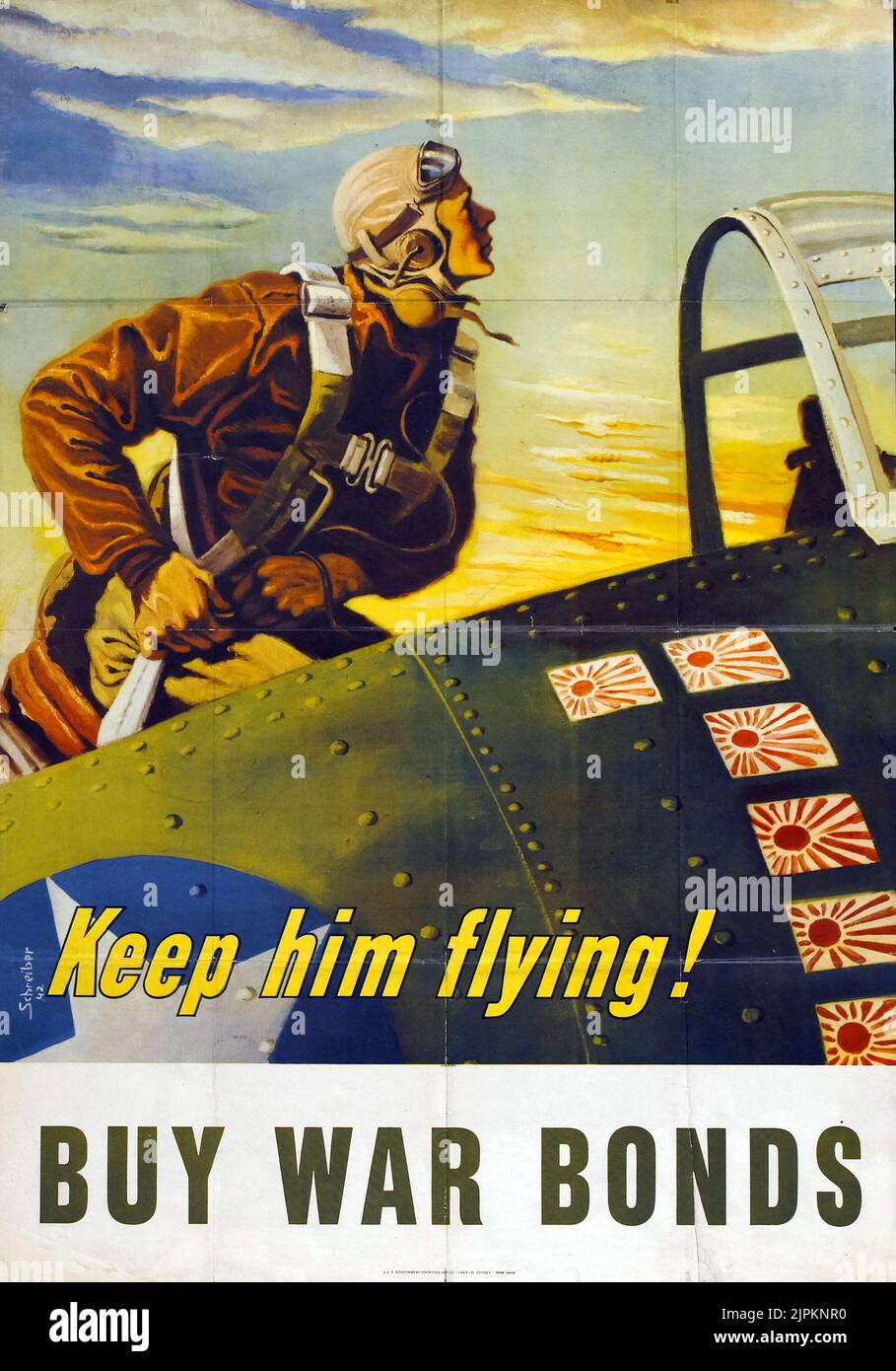 Keep Him Flying - World War II War Bonds Poster (1940s Stock Photo - Alamy