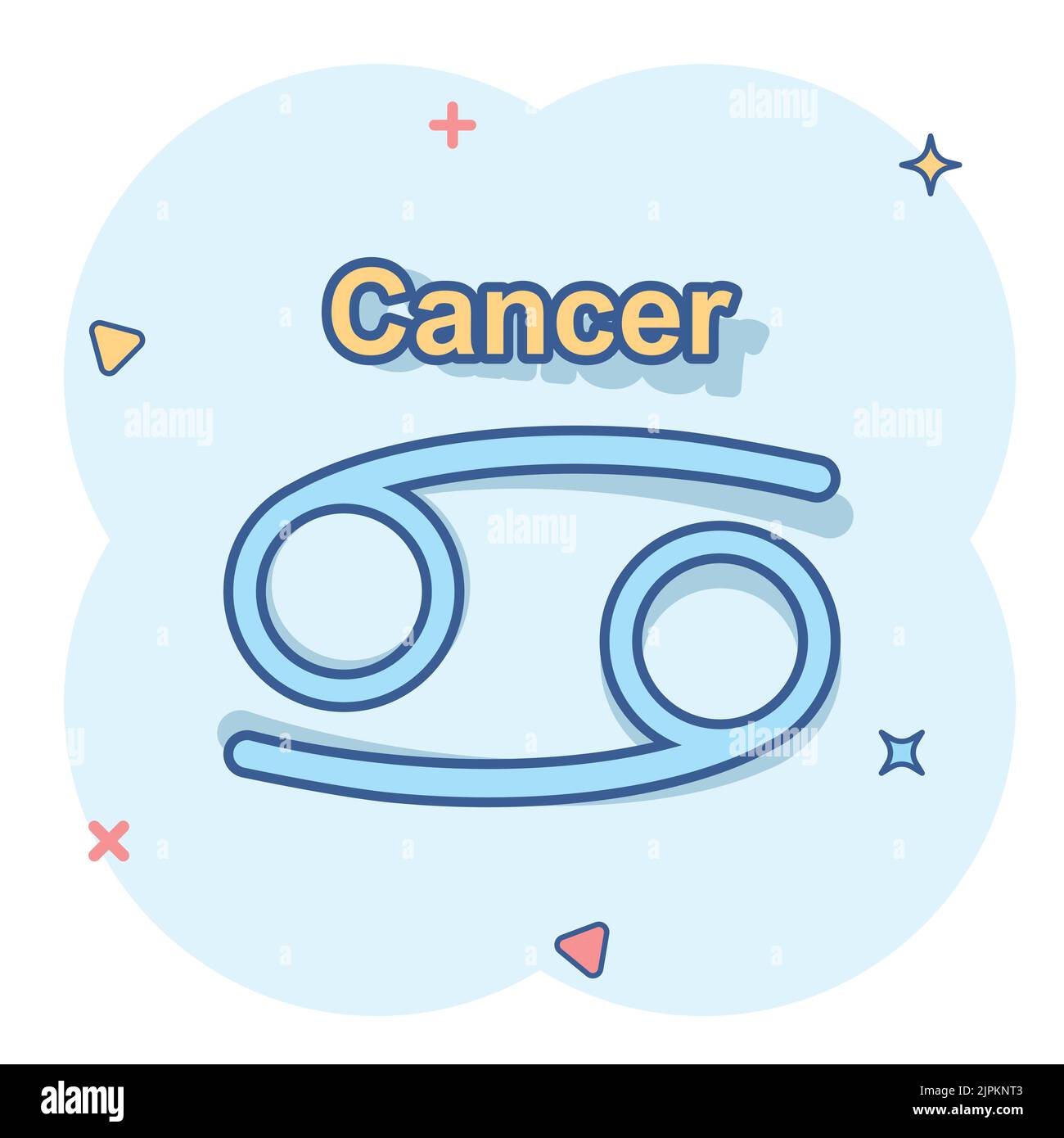 Vector cartoon cancer zodiac icon in comic style. Astrology sign ...