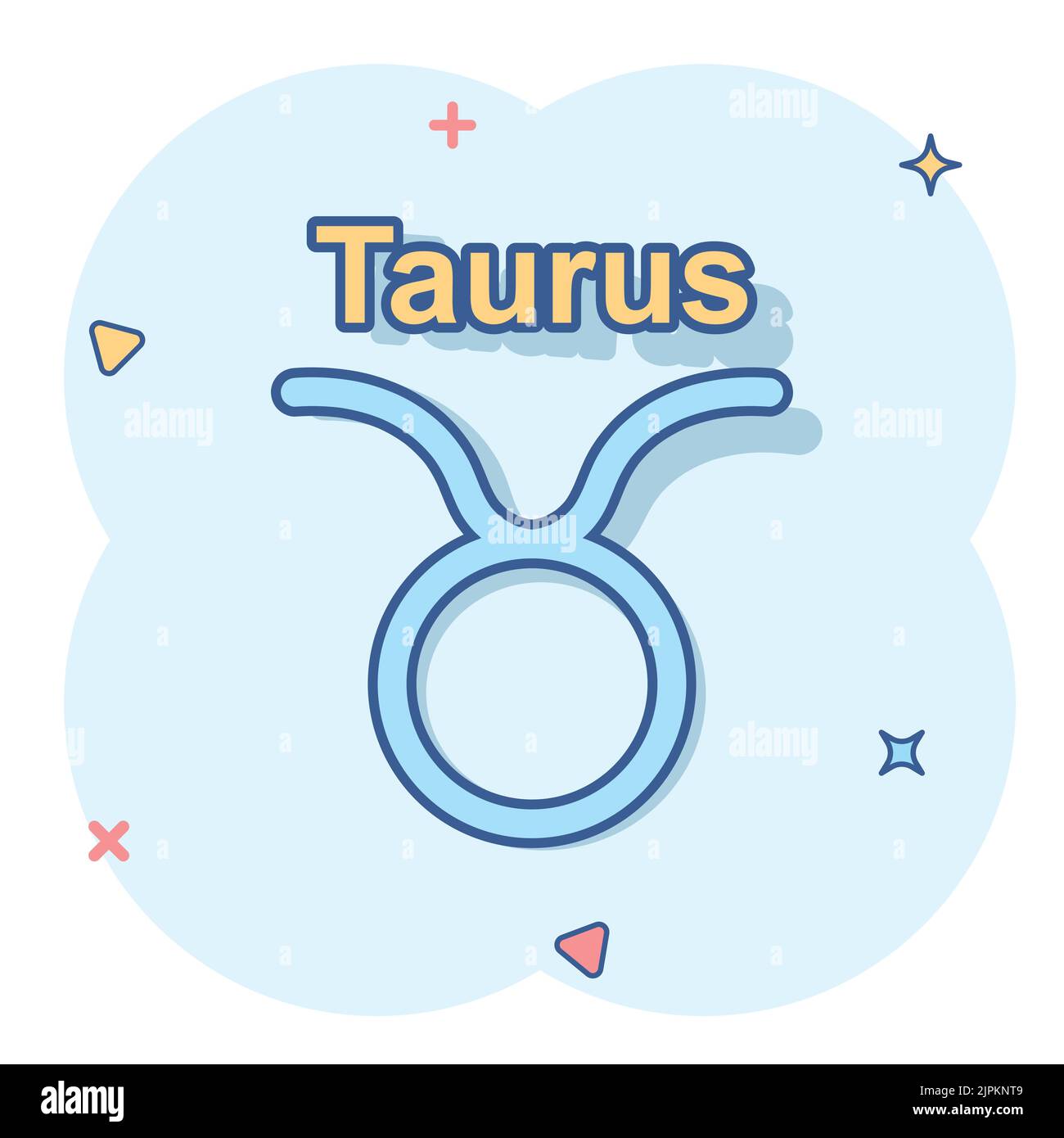 Vector cartoon taurus zodiac icon in comic style. Astrology sign ...