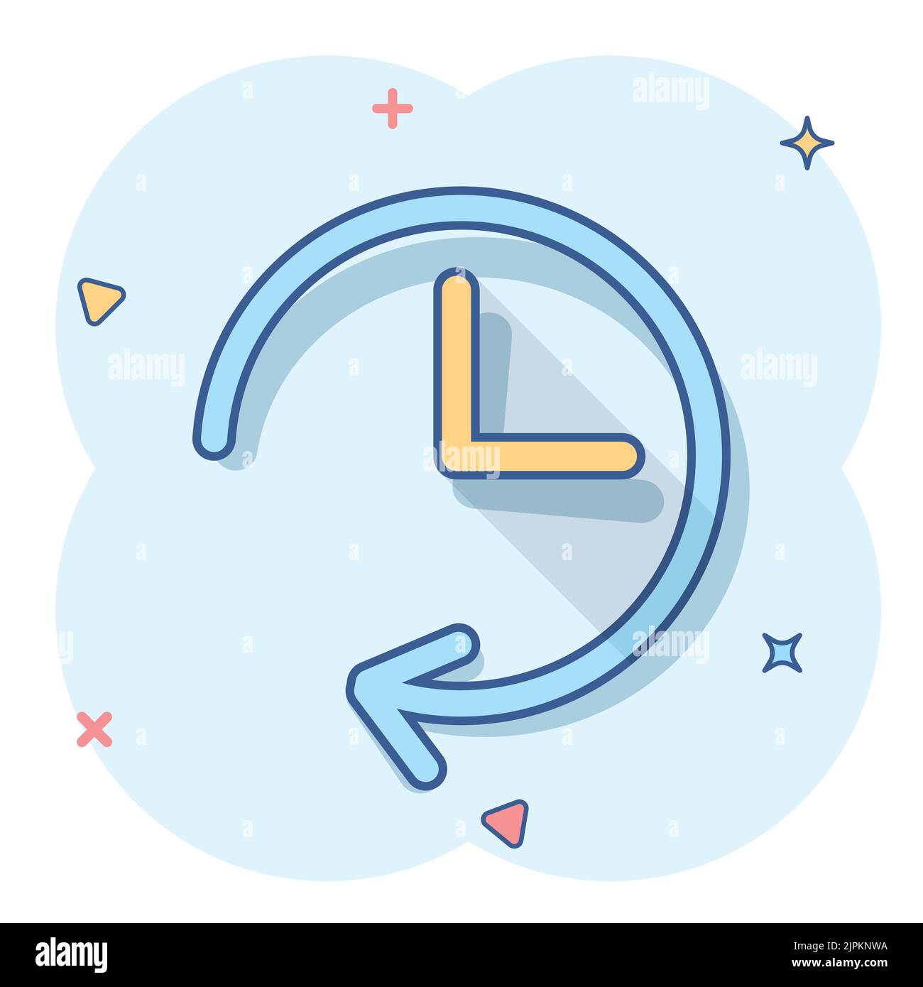 Vector cartoon clock timer icon in comic style. Watch sign illustration ...