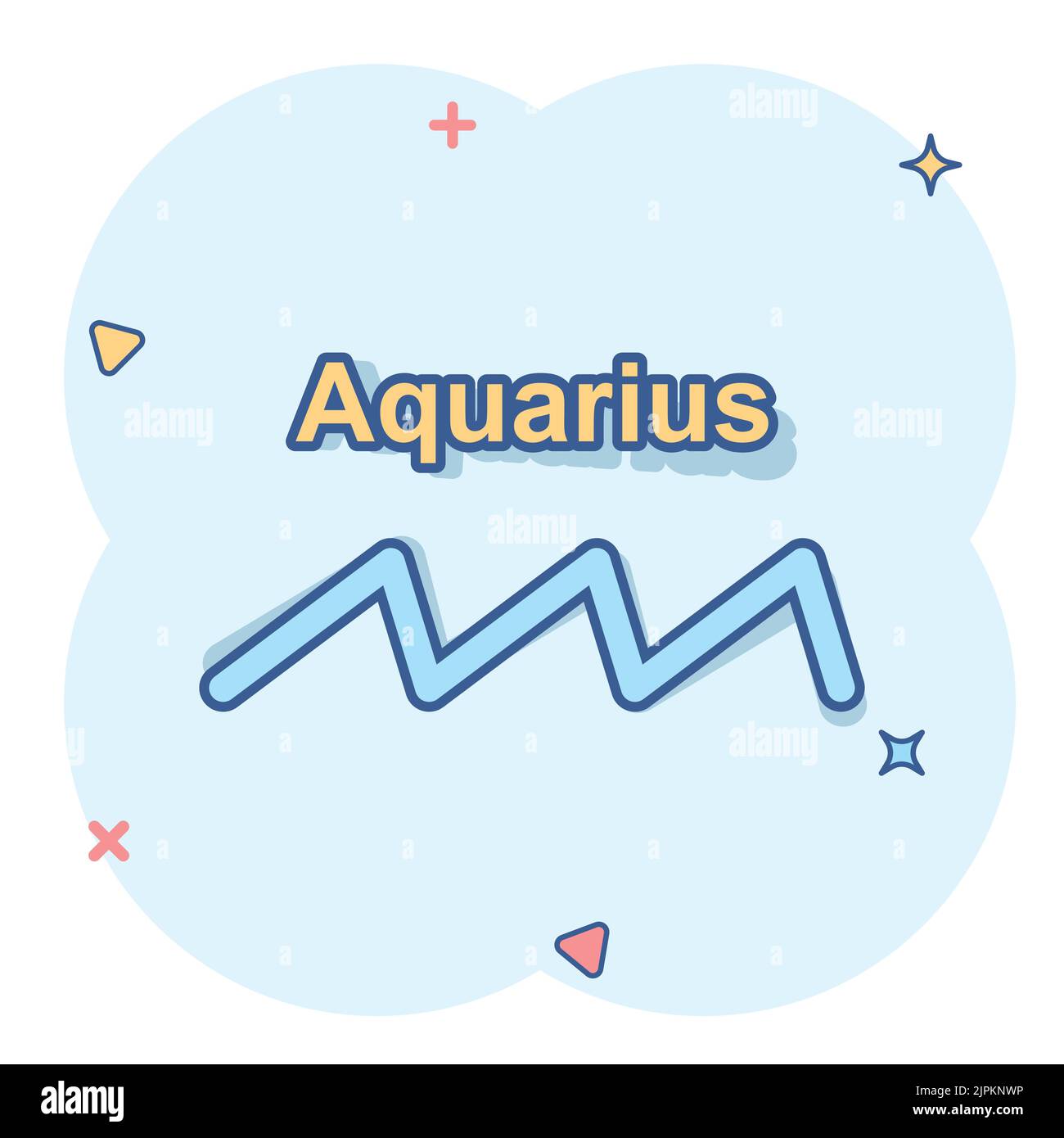 Vector Cartoon Aquarius Zodiac Icon In Comic Style Astrology Sign