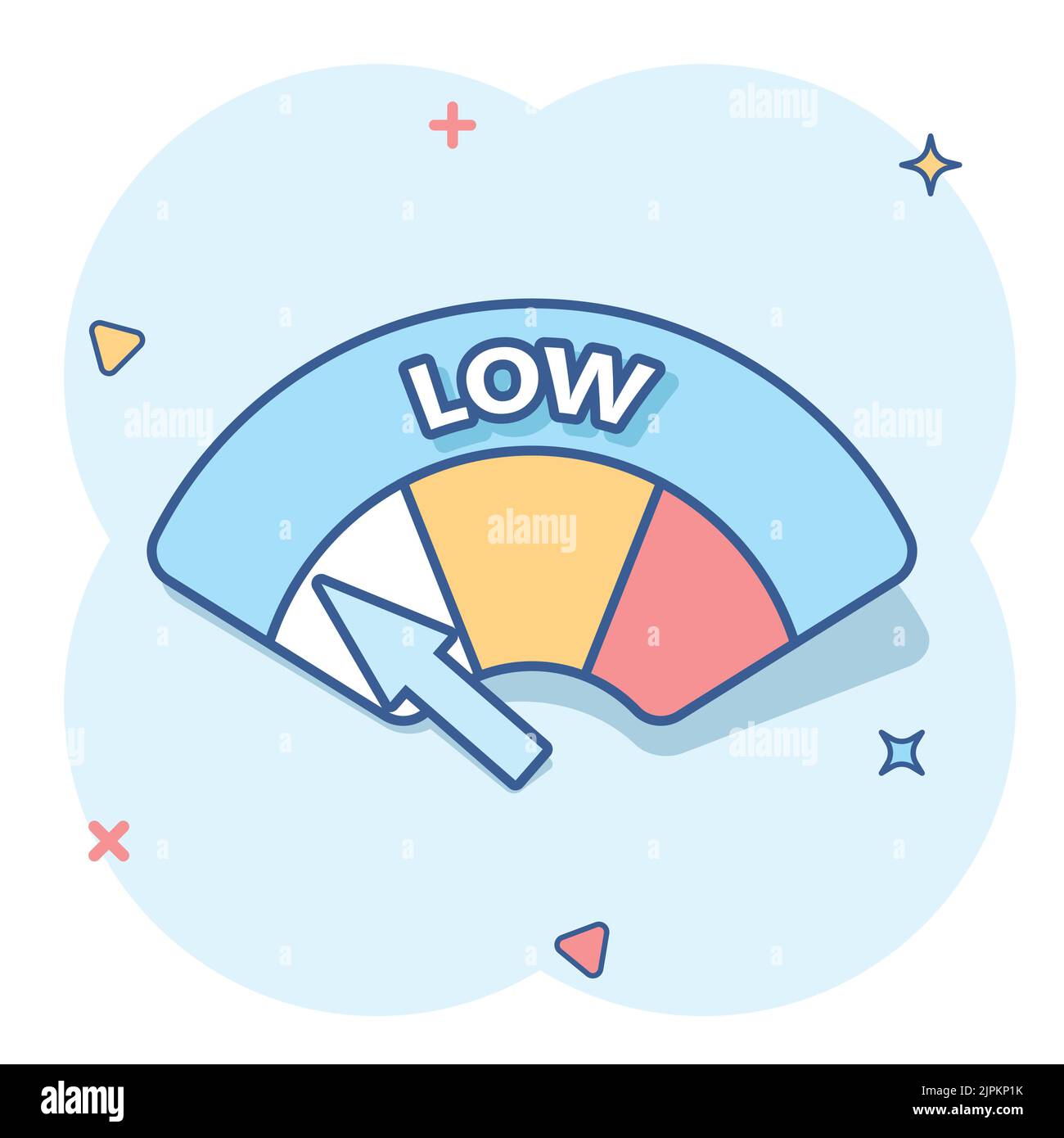 Cartoon colored low level icon in comic style. Speedometer, tachometer ...