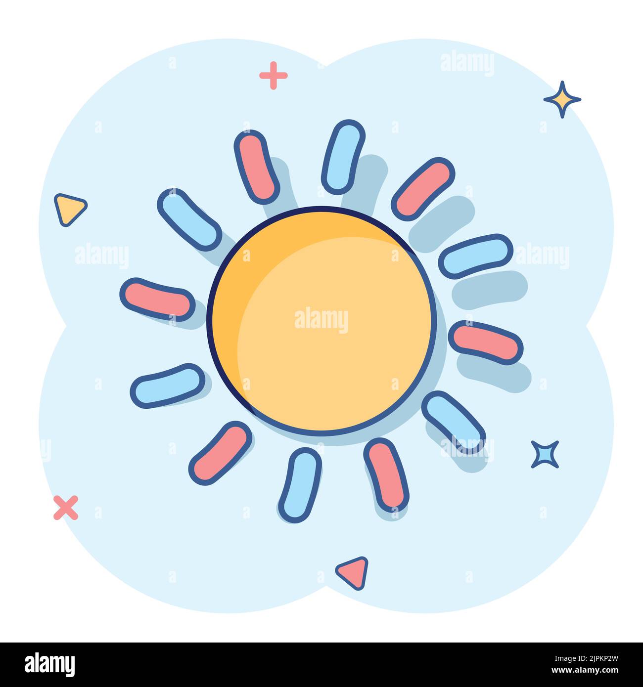 Vector cartoon sun icon in comic style. Sun with ray sign illustration ...