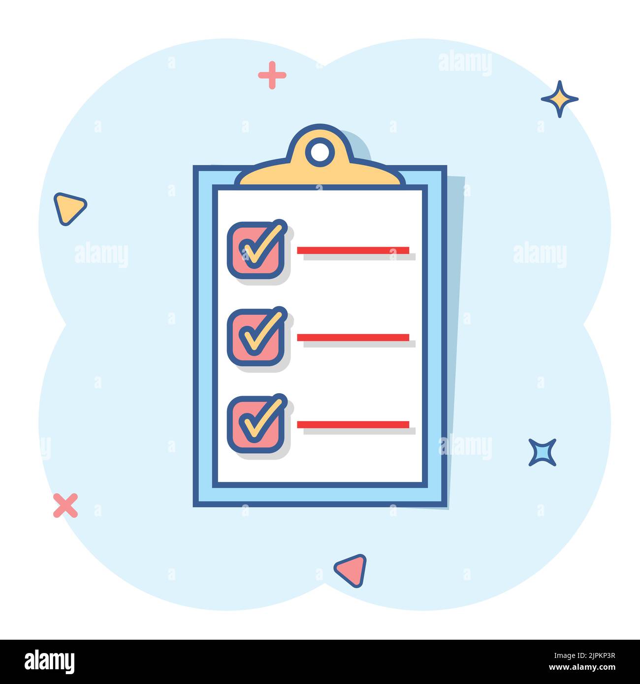 Vector cartoon to do list icon in comic style. Checklist, task list ...