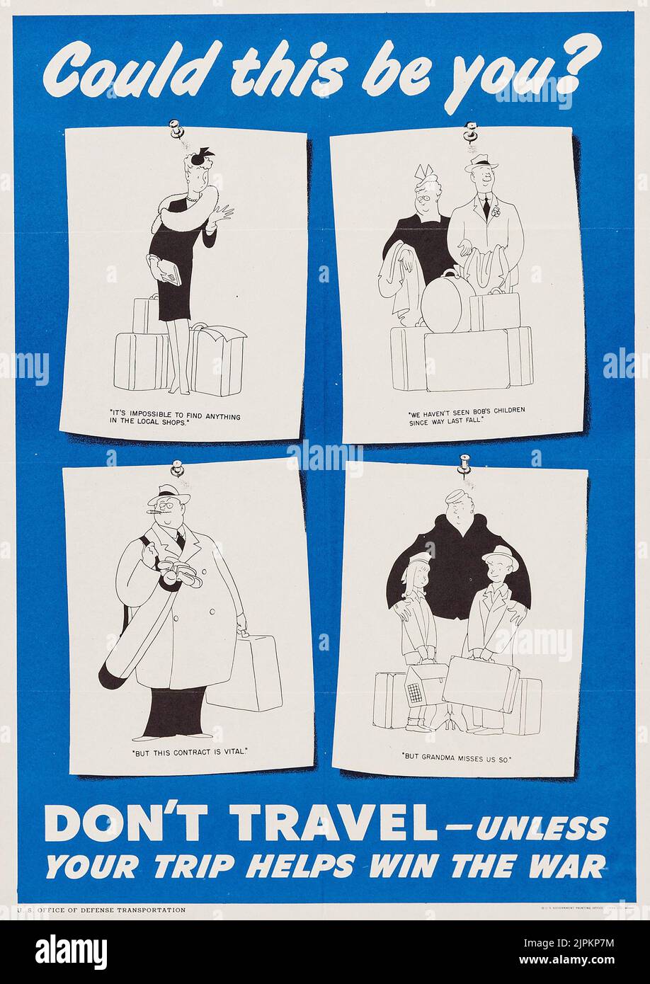 World War II Propaganda (U.S. Office of Defense Transportation, 1945 ...