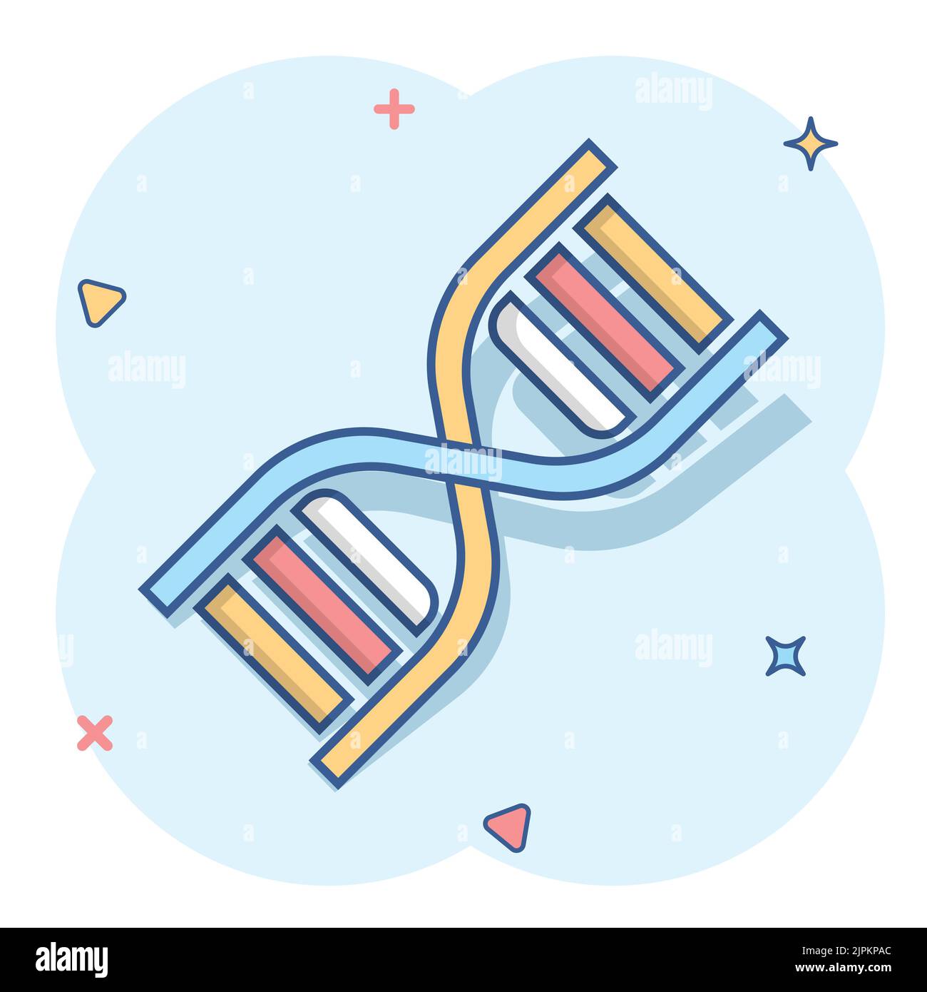 Vector cartoon dna icon in comic style. Medecine molecule sign ...