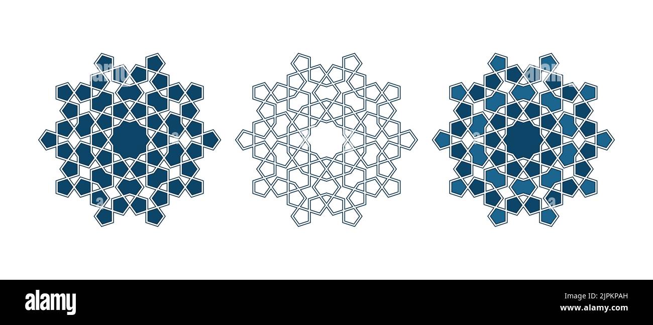 Persian geometric mosaic rosettes for Ramadan card Stock Vector Image ...