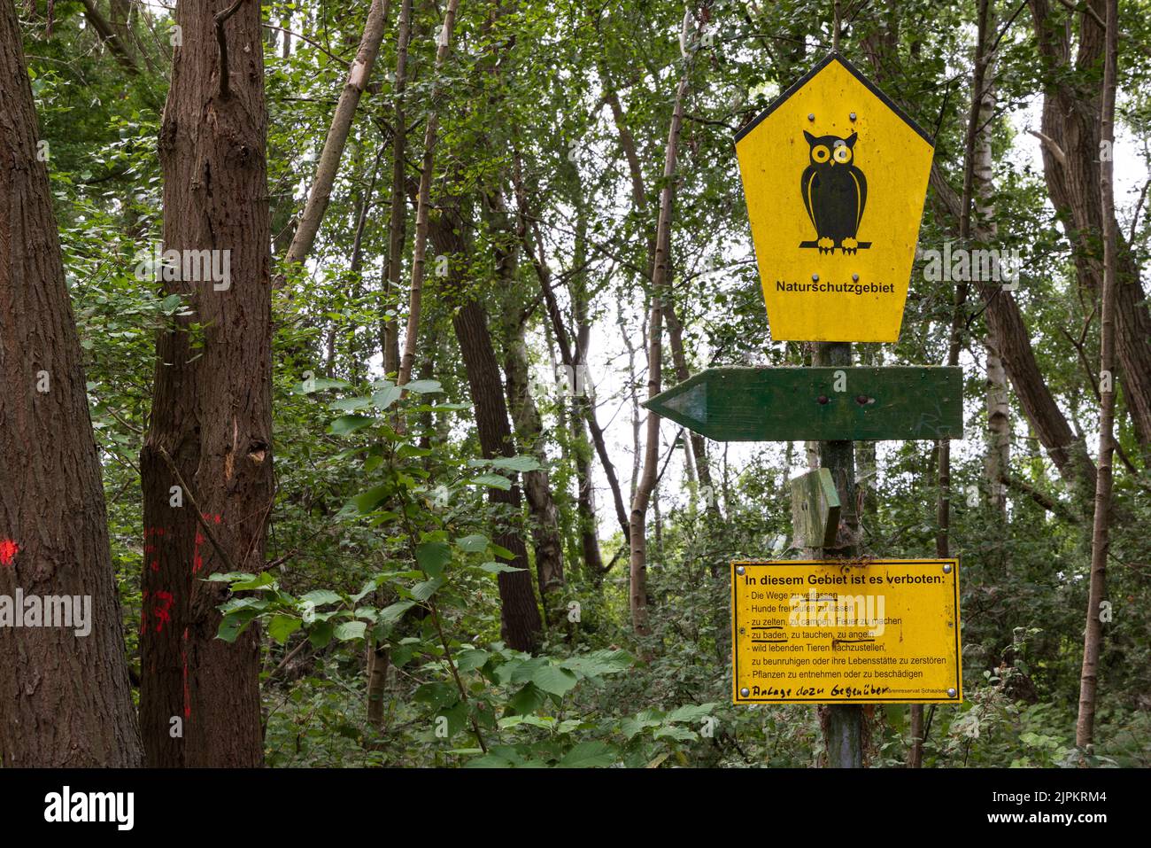 Schlagsdorf , Germany - July 31, 2022: German Nature reserve sign with ...