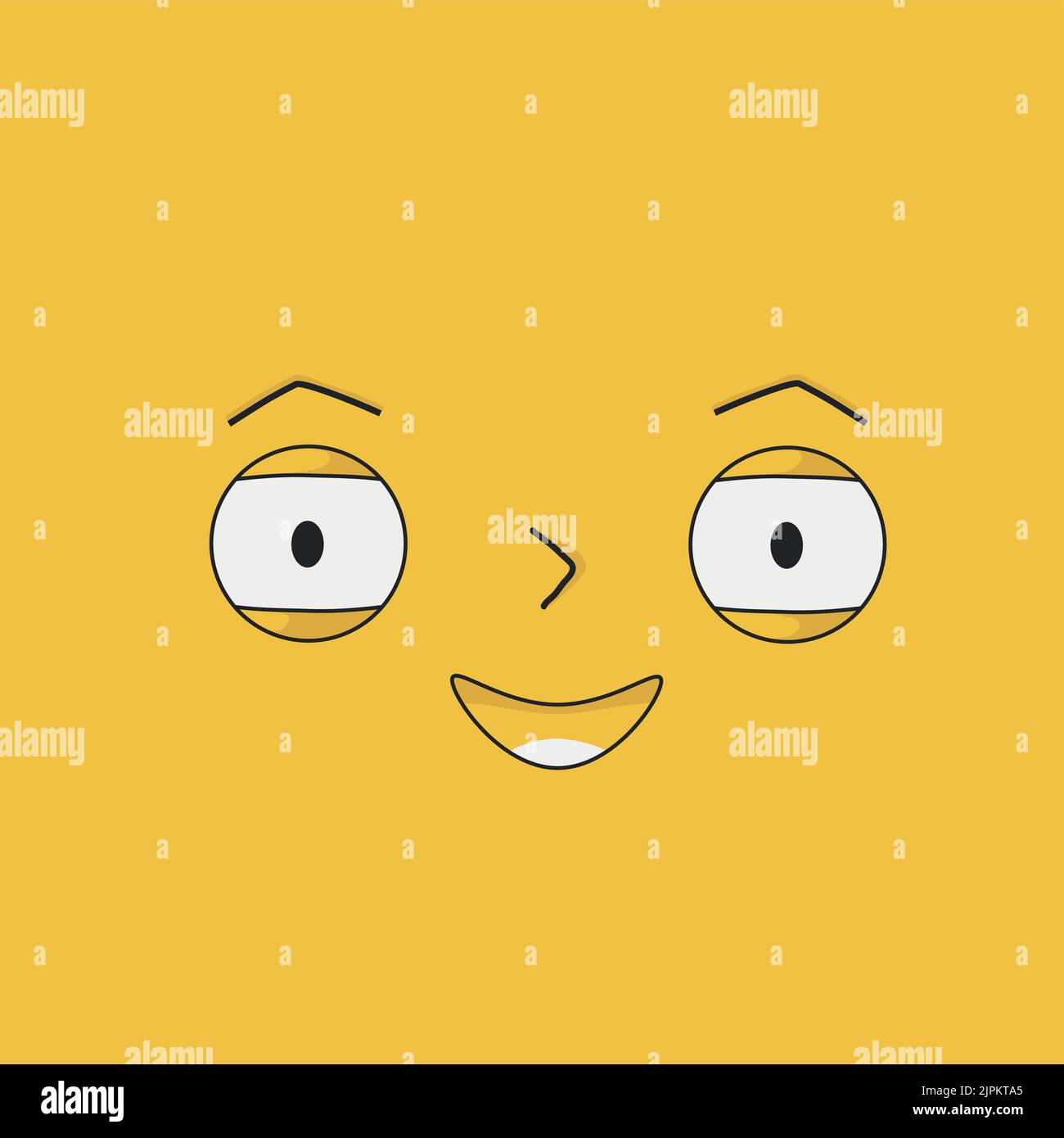 Cheerful, smiling face with expressive emotions - Vector illustration ...