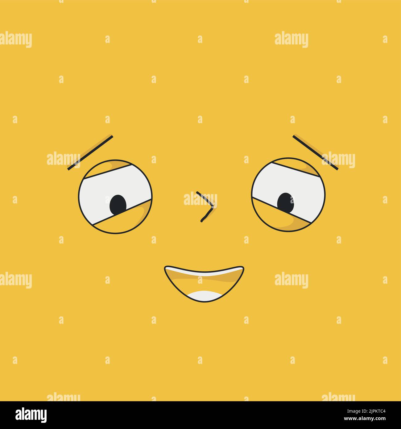 Confused, sad face with expressive emotions - Vector illustration Stock ...