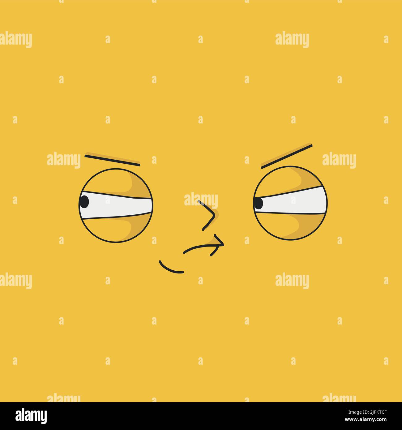 Pensive, sly face with expressive emotions - Vector illustration Stock ...