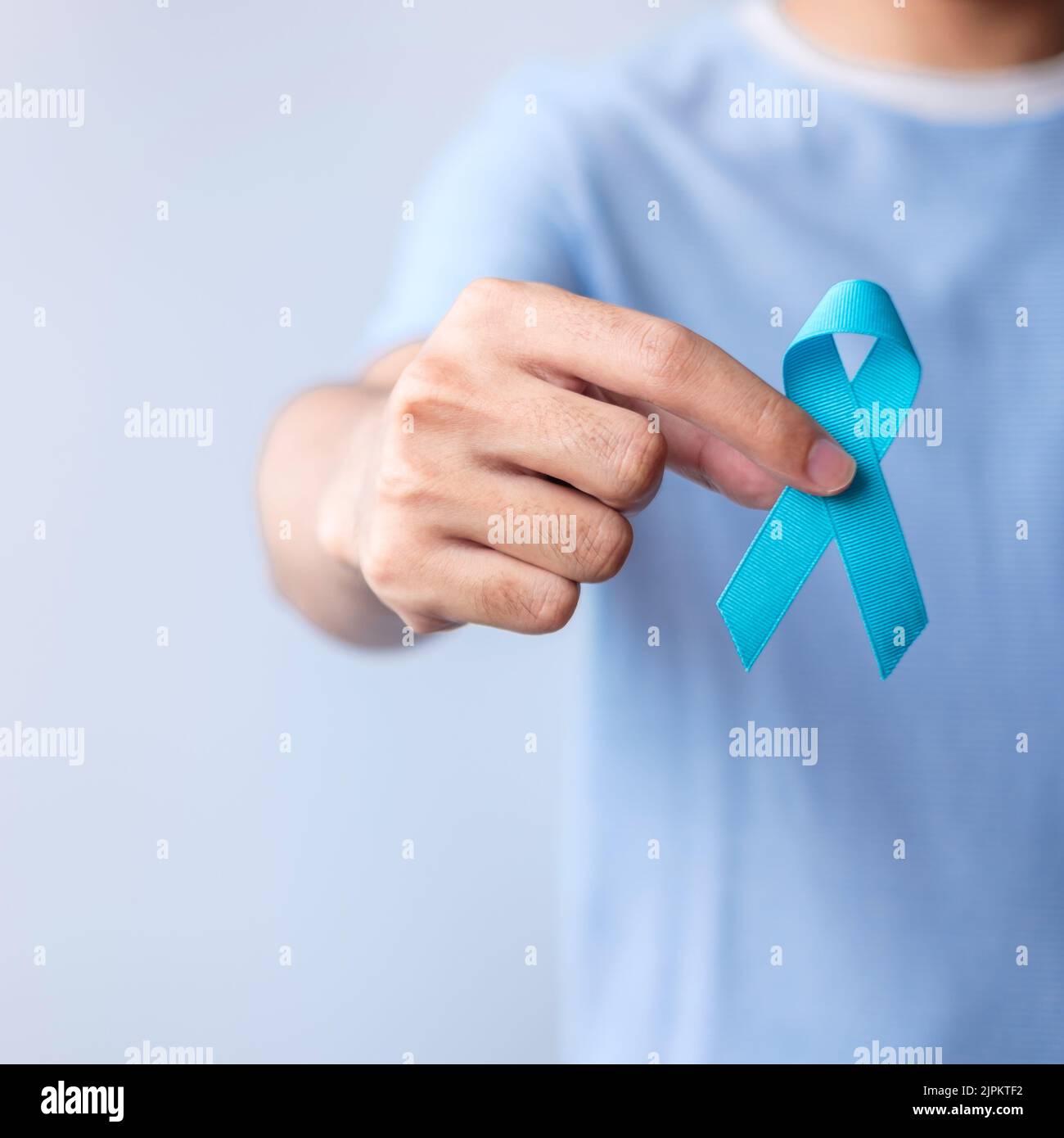 Blue November Prostate Cancer Awareness month, Man in blue shirt with ...
