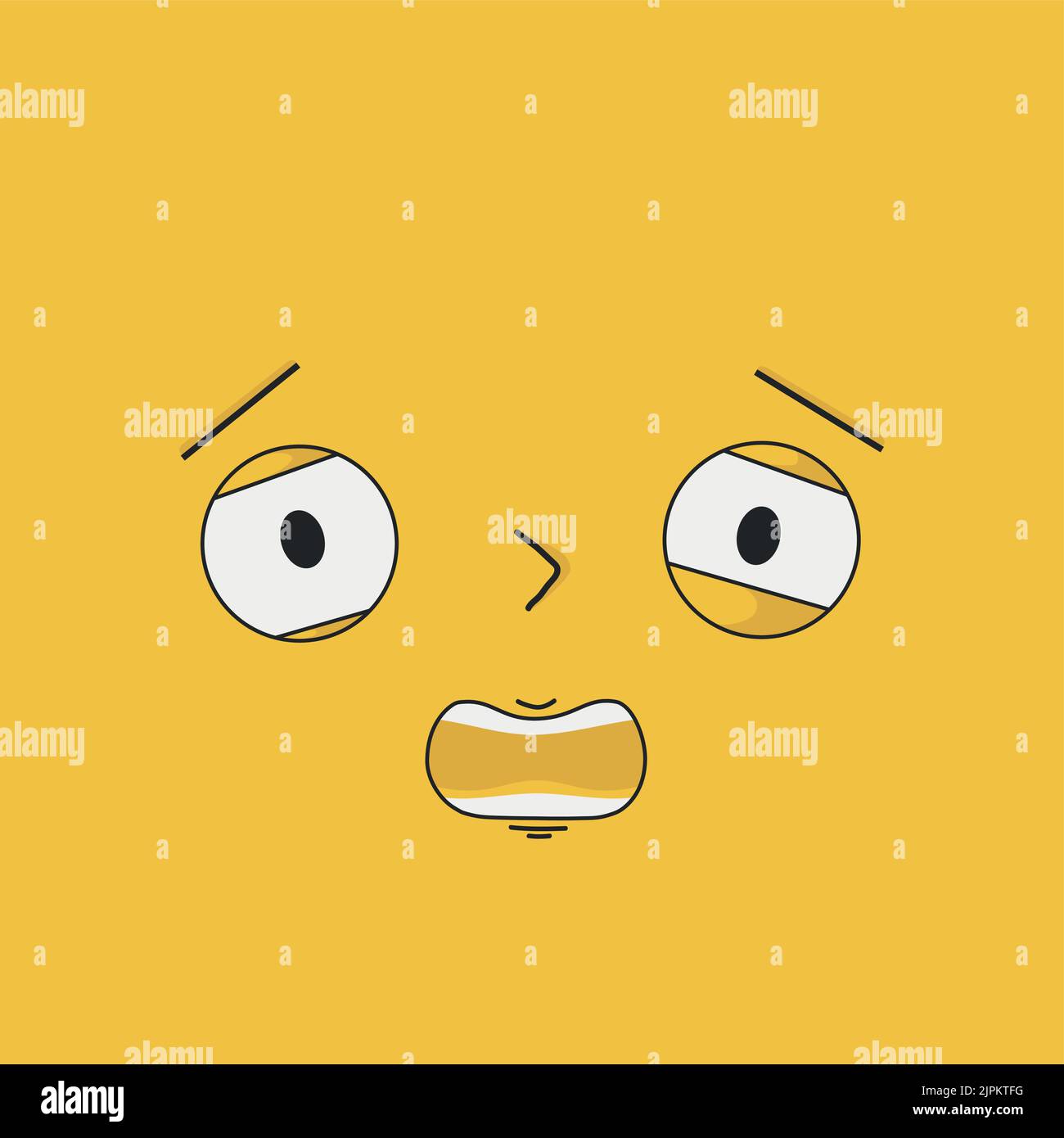Confused, sad face with expressive emotions - Vector illustration Stock ...