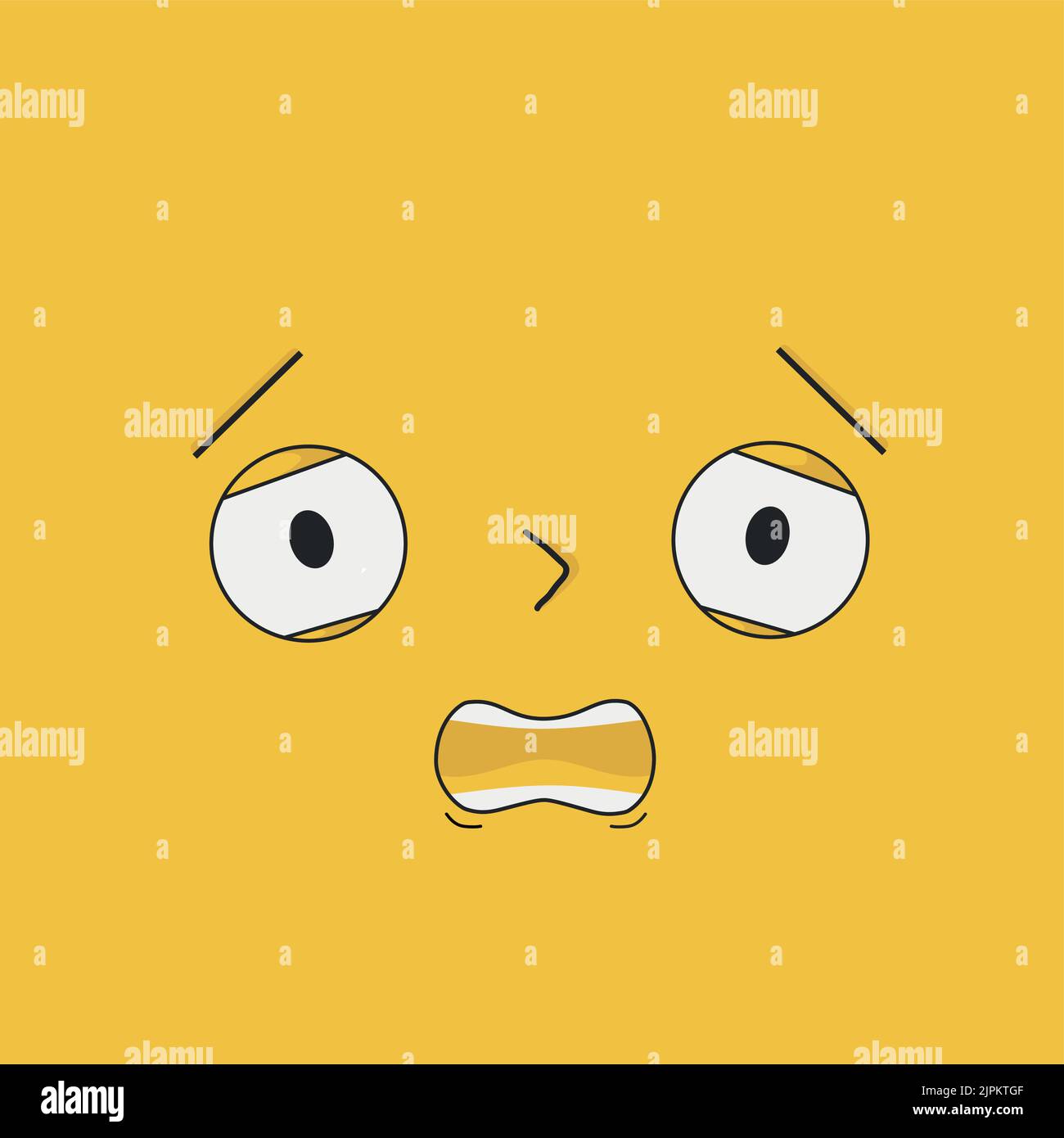 Confused, sad face with expressive emotions - Vector illustration Stock ...