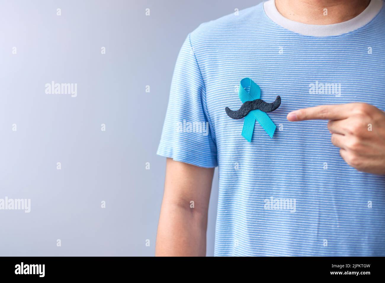 November Prostate Cancer Awareness month, Blue Ribbon with mustache for ...