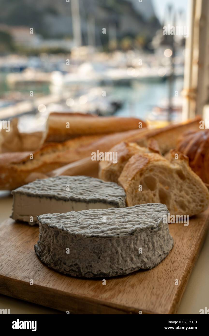 French goat cheese selles-sur-cher and fresh croissants served with ...