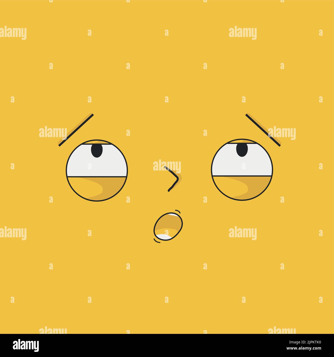 Confused, sad face with expressive emotions - Vector illustration Stock ...