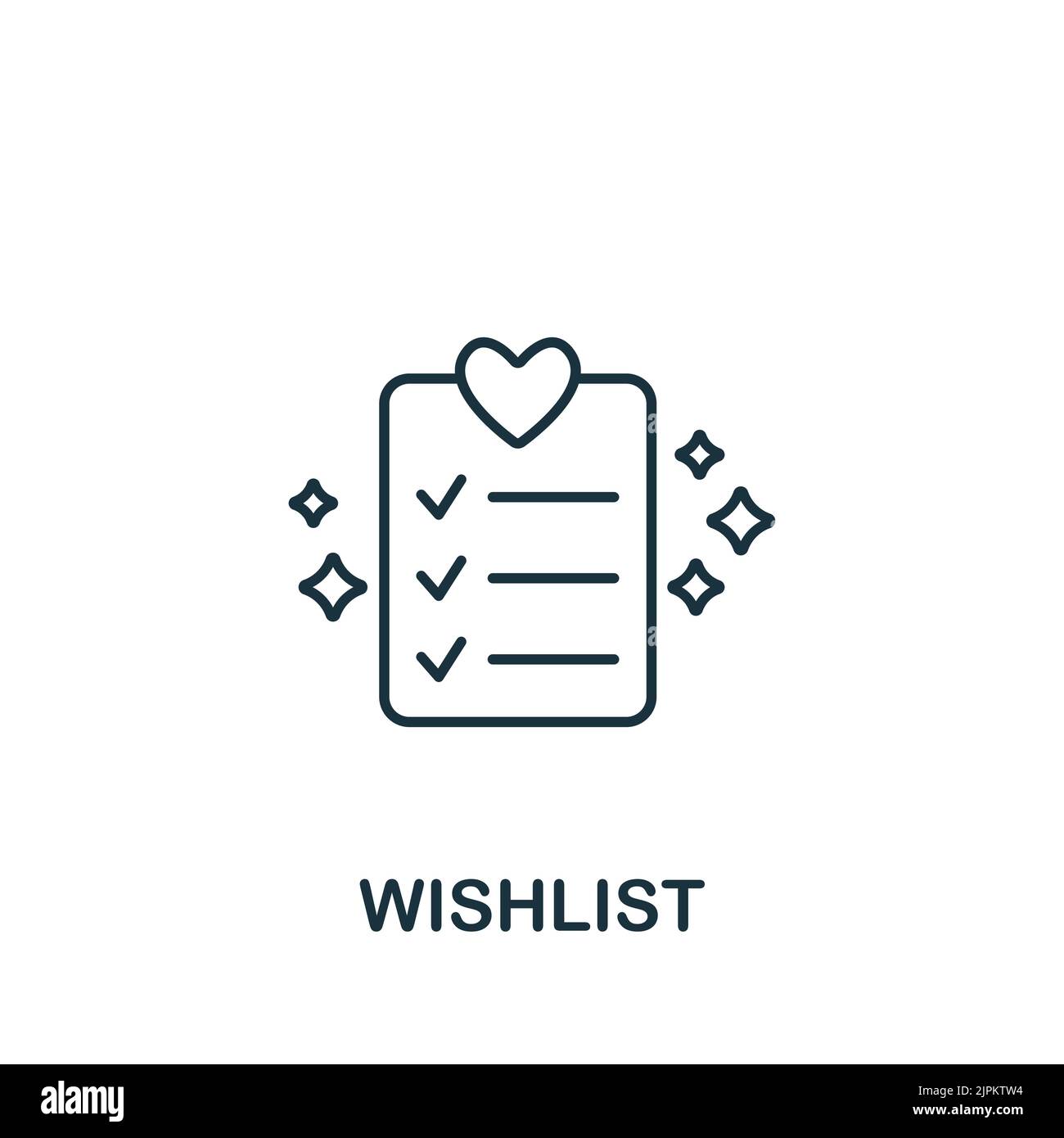 Wishlist icon. Line simple line Online Store icon for templates, web ...