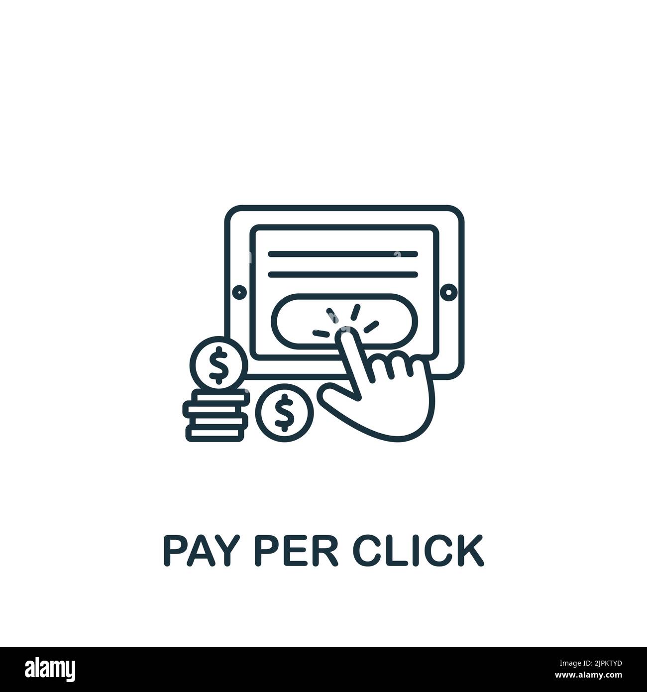 Pay Per Click icon. Line simple line Online Store icon for templates ...