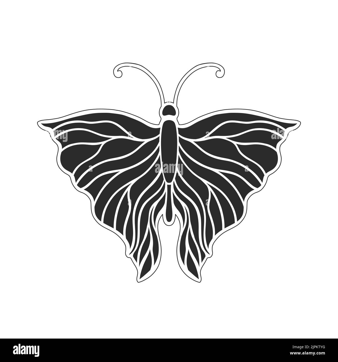 Art nouveau style basic butterfly element. 1920-1930 years vintage ...