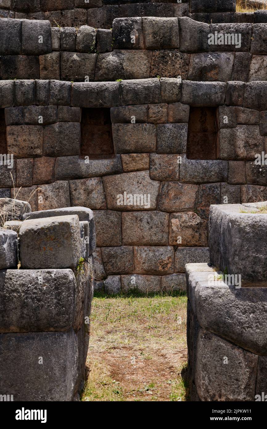 A vertical shot of Pisac Maya ruins in Peru Stock Photo - Alamy