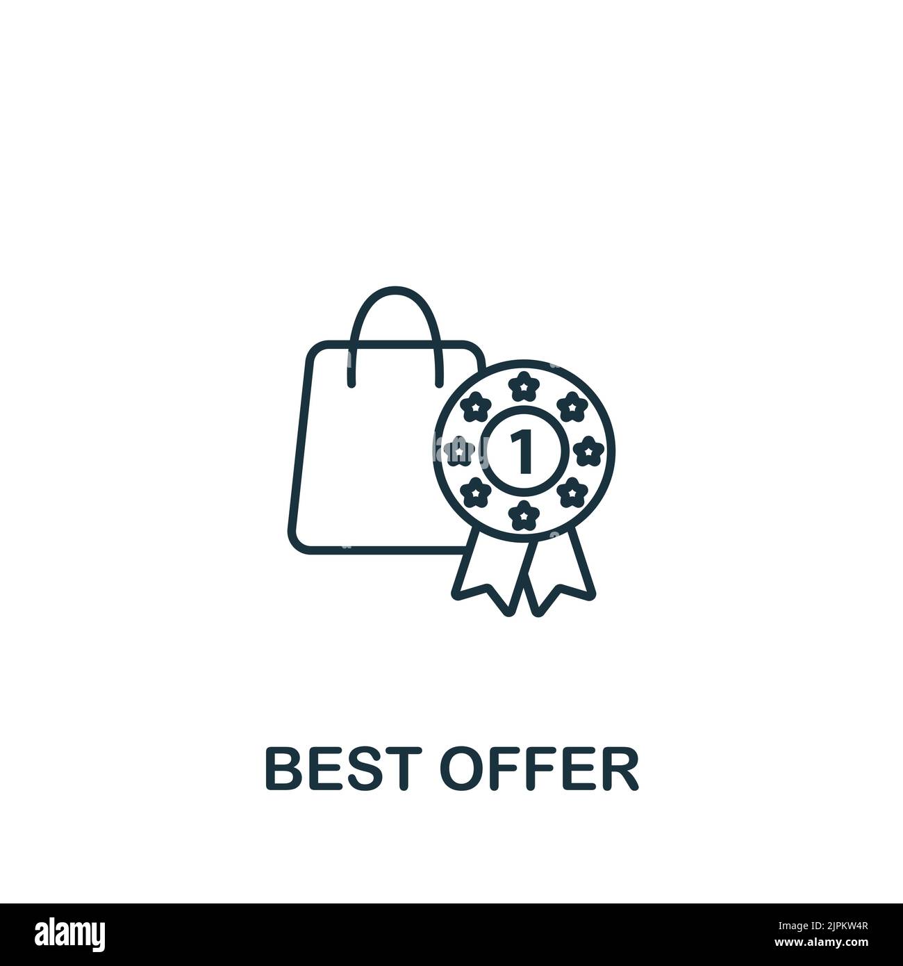 Best Offer icon. Line simple line Online Store icon for templates, web ...