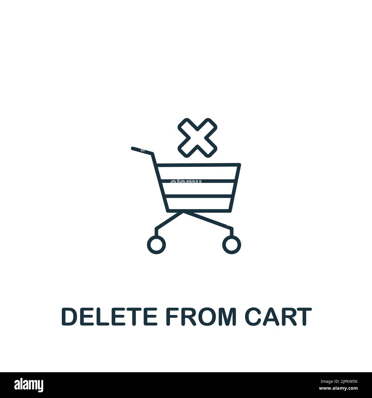 Delete From Cart icon. Line simple line Online Store icon for templates ...