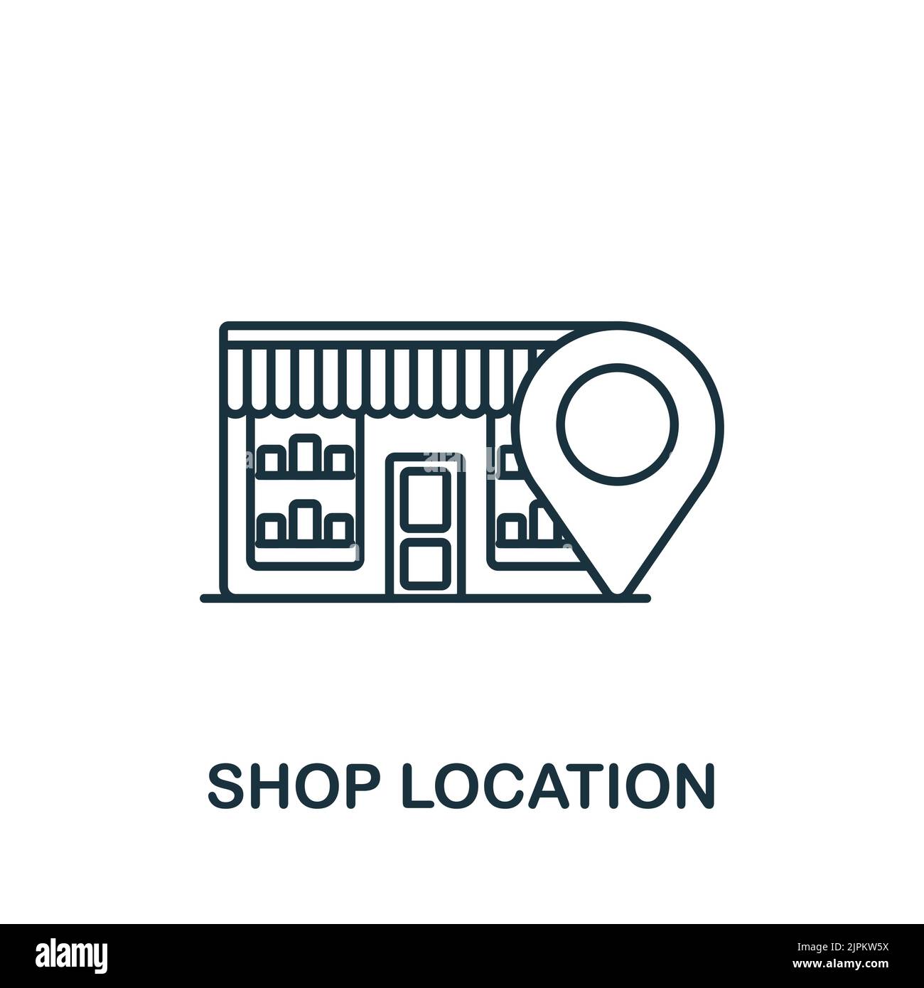 Shop Location icon. Line simple line Online Store icon for templates ...