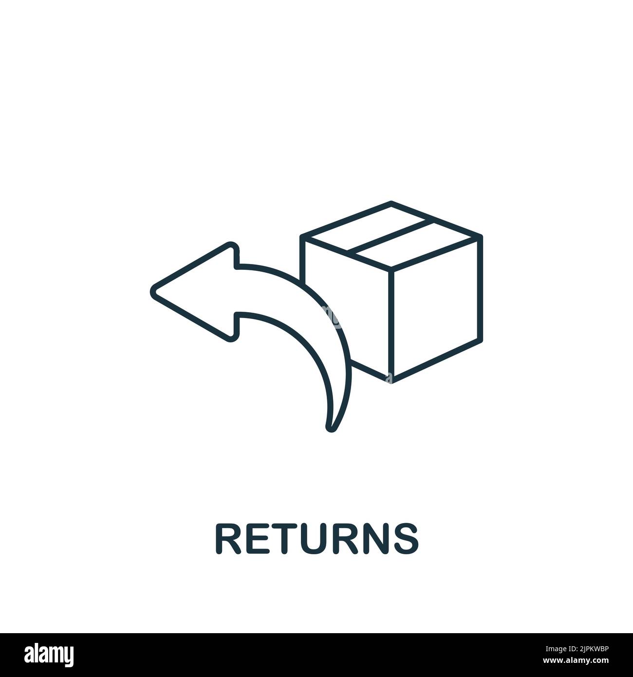 Returns icon. Line simple line Online Store icon for templates, web ...