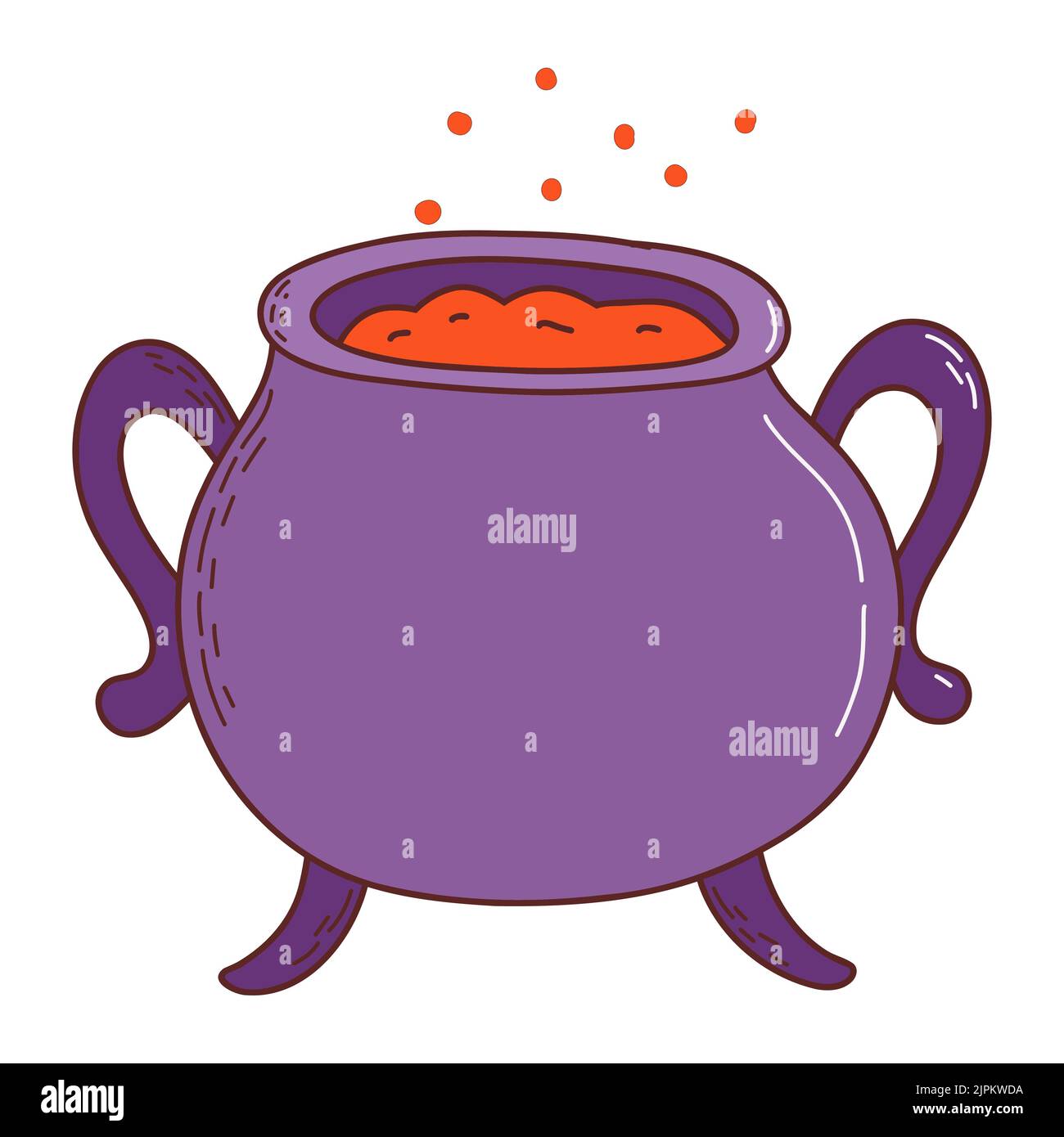 Halloween witches cauldron with poison potion. Halloween element. Trick ...