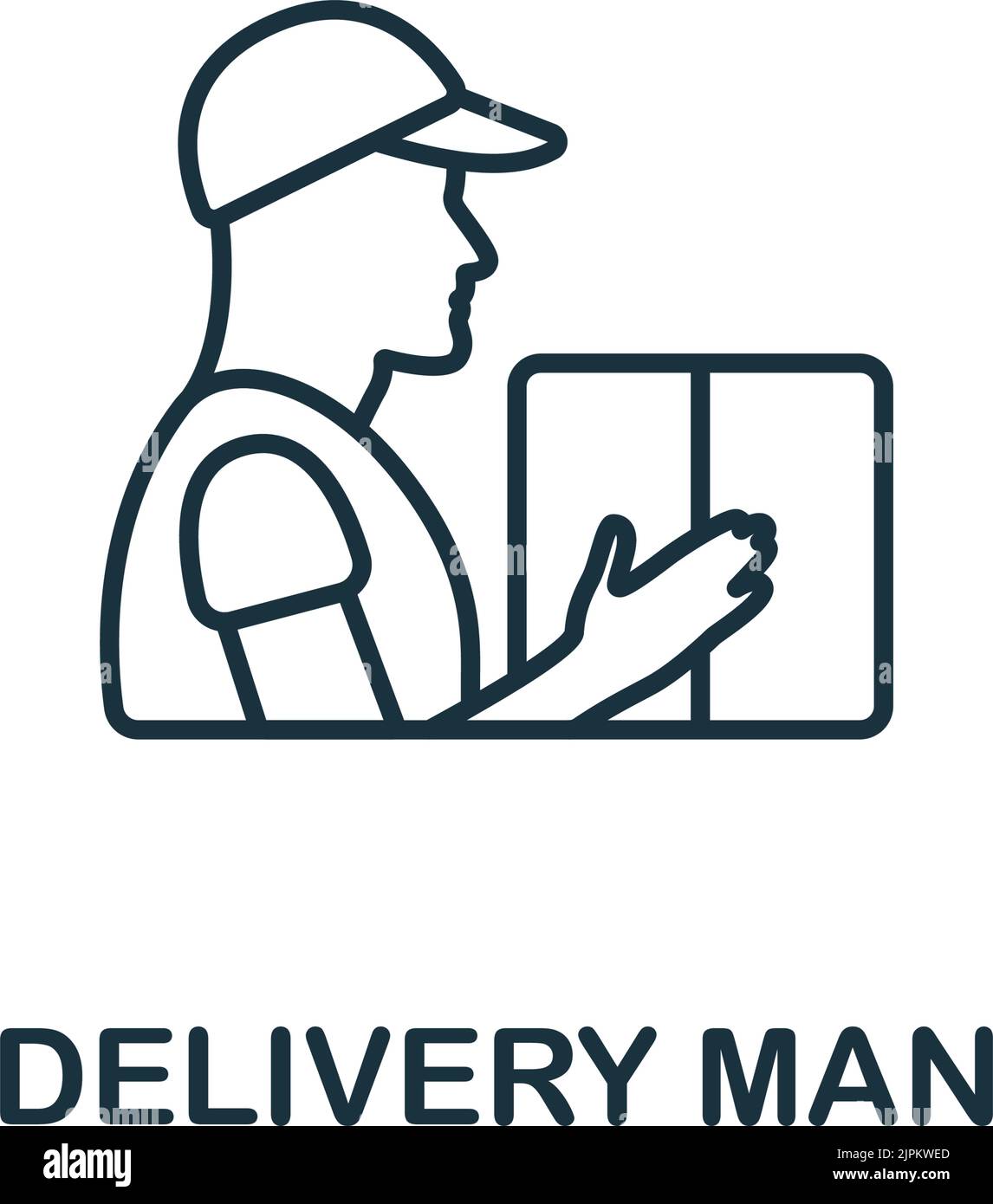 Delivery Man icon. Line simple line Online Store icon for templates ...