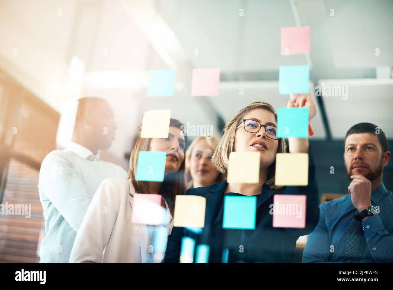 Planning, innovation and vision business meeting in a modern office ...