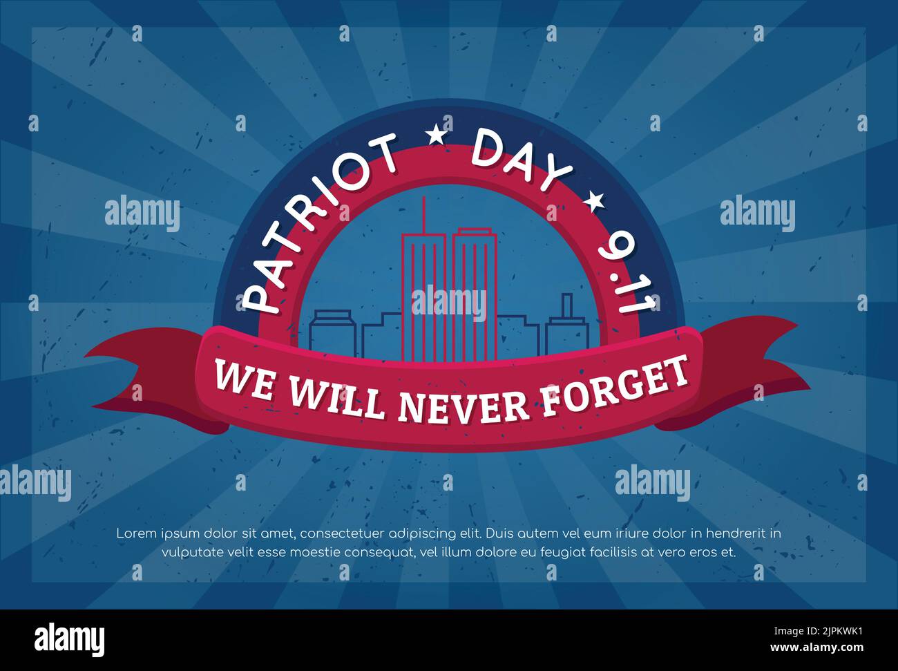 Patriot Day 11 September Poster vector illustration. 9 11 USA Abstract ...