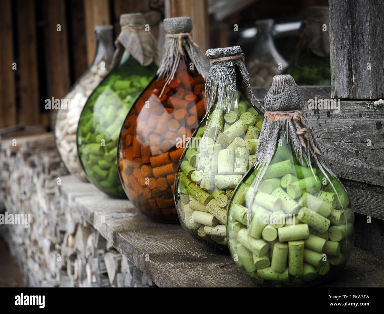 Wine glass filled wine corks hi-res stock photography and images - Alamy