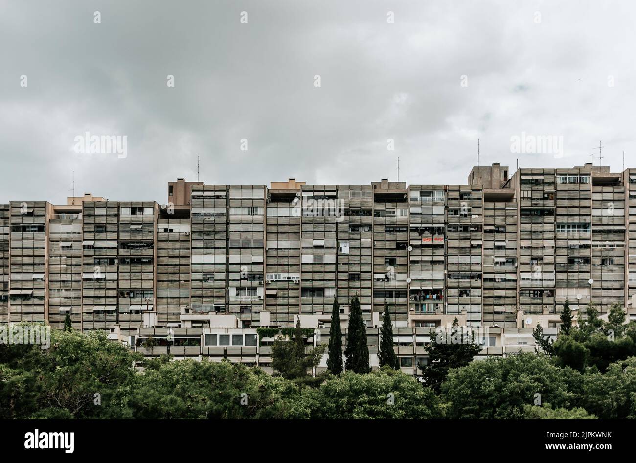 A brutalist concrete architecture of a residential area in Split 3 ...
