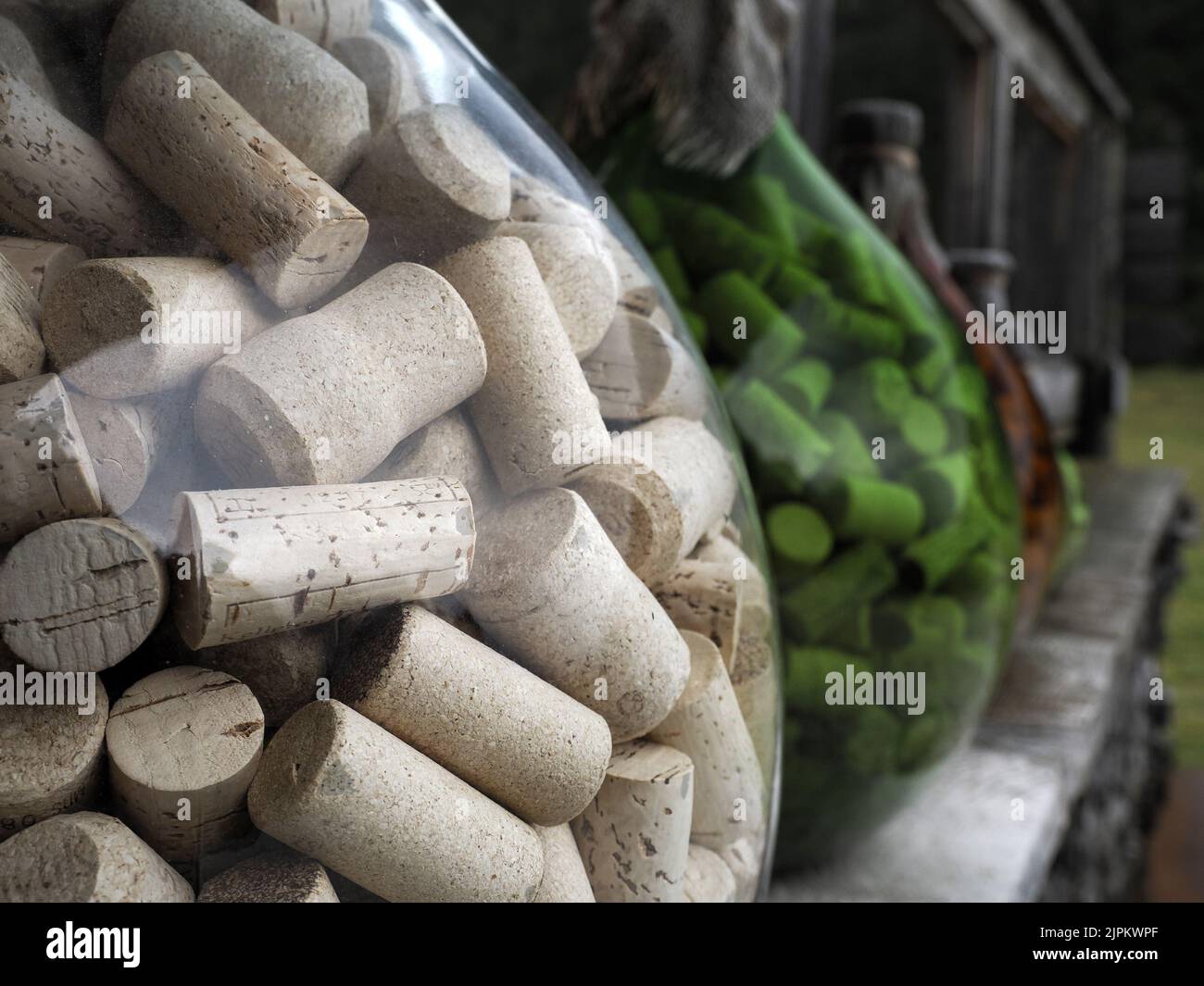 Wine glass filled wine corks hi-res stock photography and images - Alamy