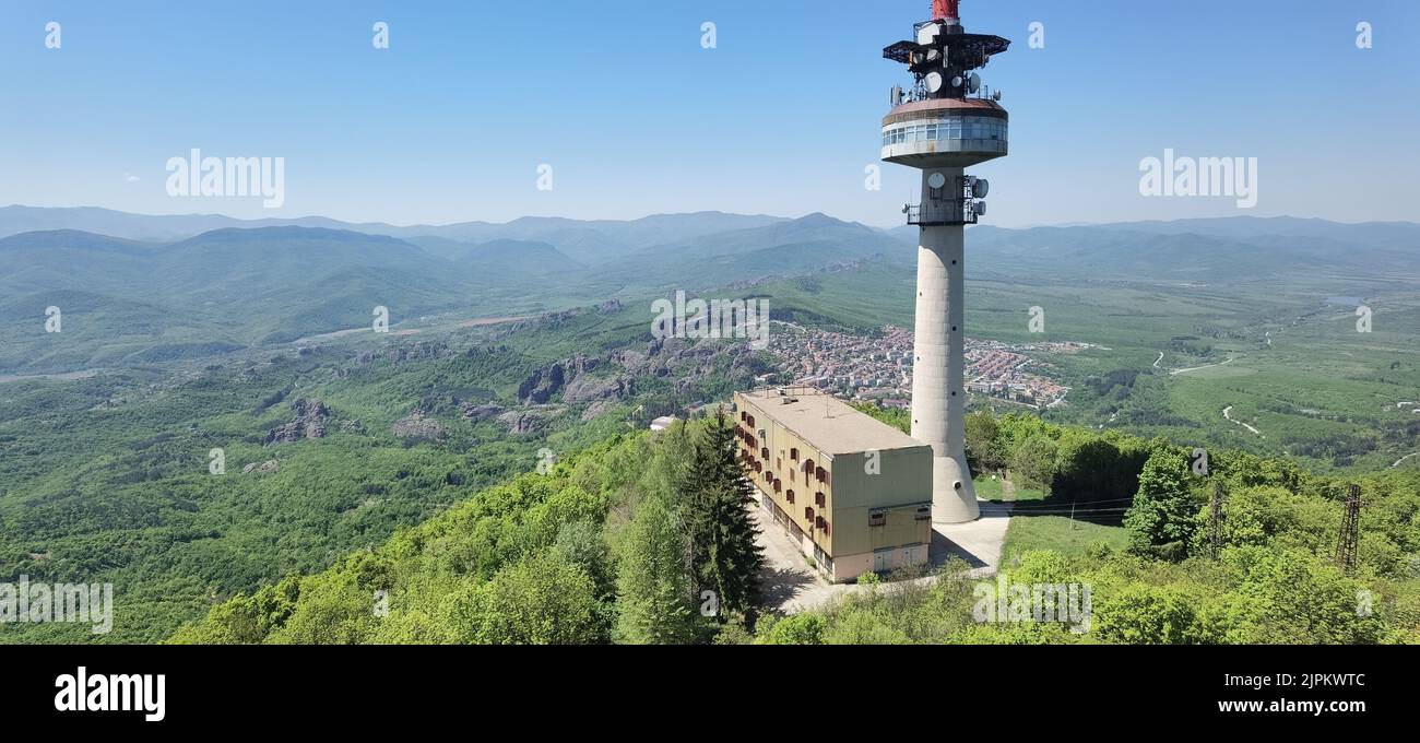 A tall tower on top of the mountain Stock Photo - Alamy