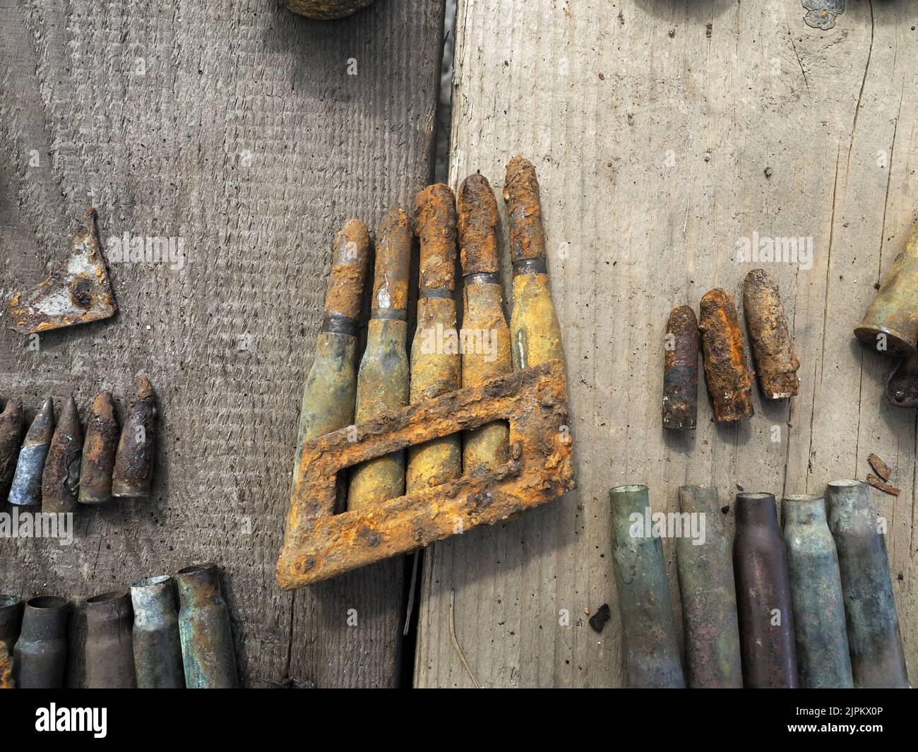 detail of first world war weapons found on Piana Mountain dolomites ...